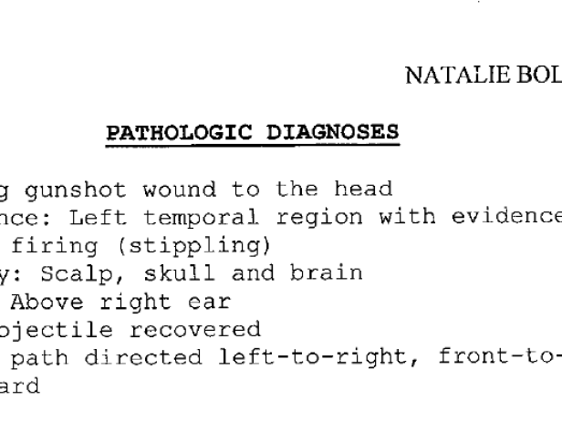 Natalie Bollinger Autopsy Report: Died of a Gunshot Wound to the Head ...